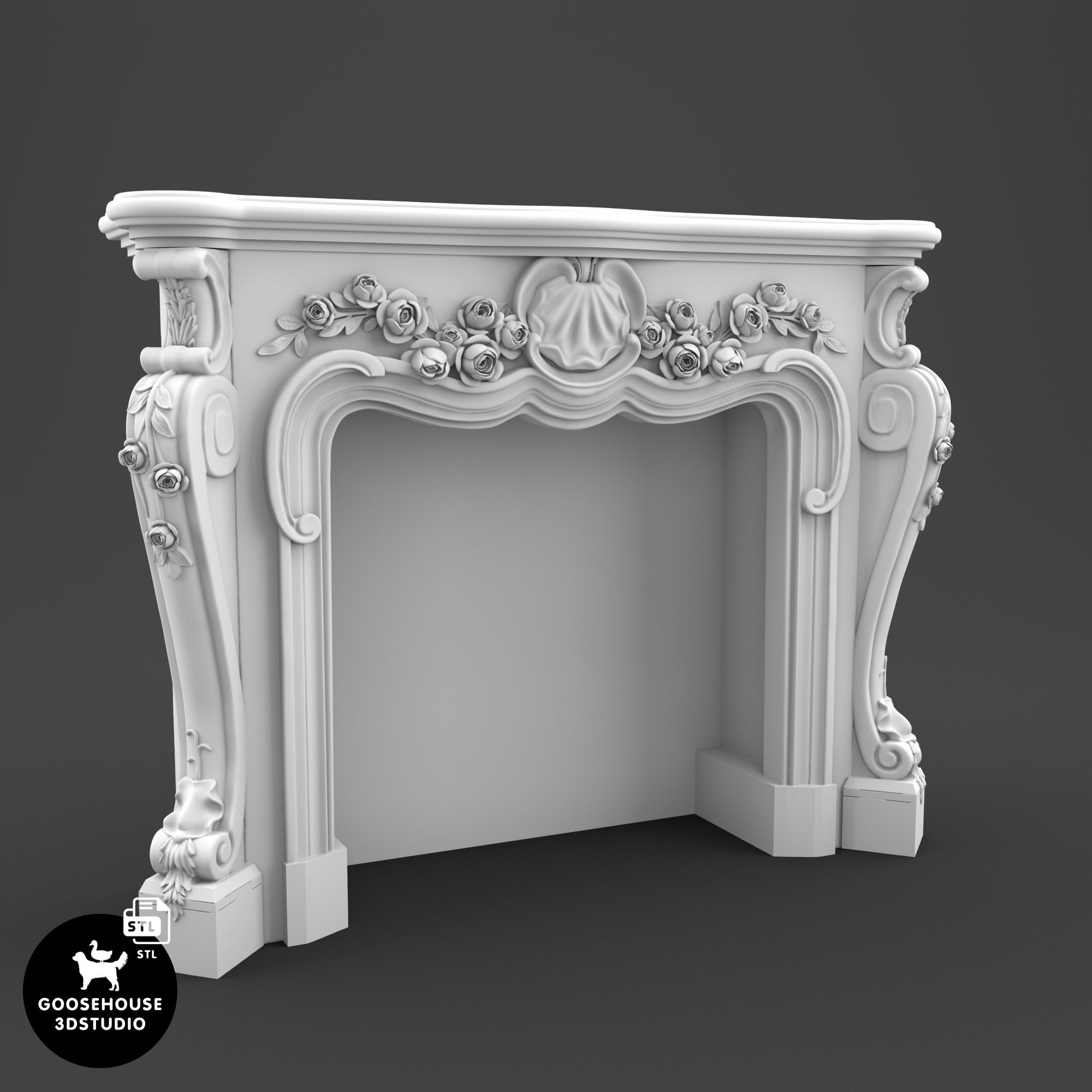 Fireplace 1:12 Dollhouse Miniature 3D Print STL File 3D Model - Etsy