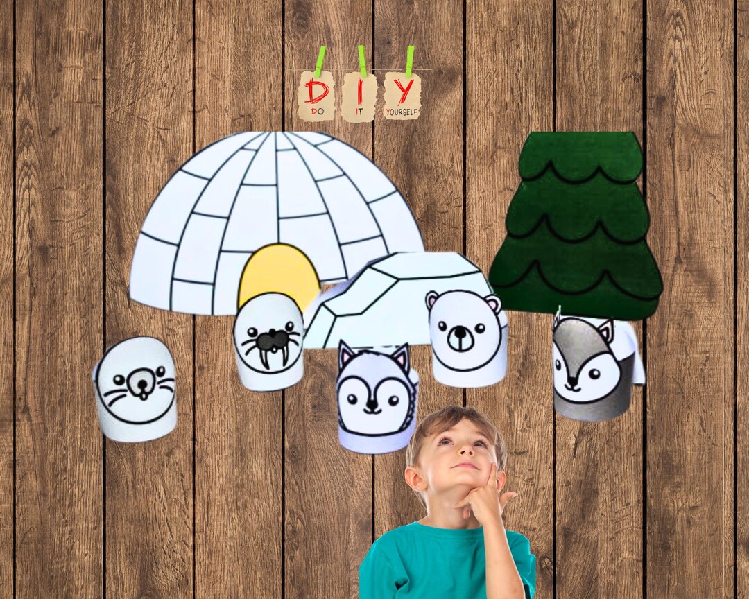 Arctic Animals Paper Toy Set-diy Printable Craft for Kids-polar Bear ...