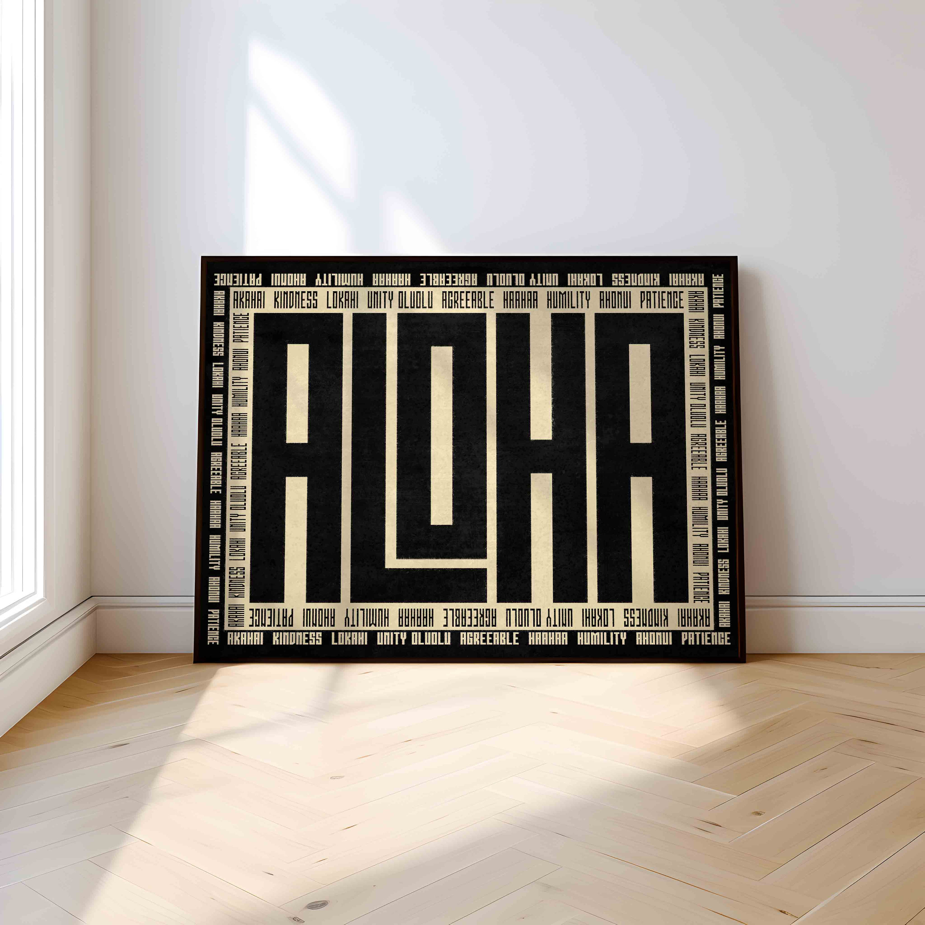 Spirit of Aloha Poster Hawaiian Typography Art Tropical Lettering Print ...