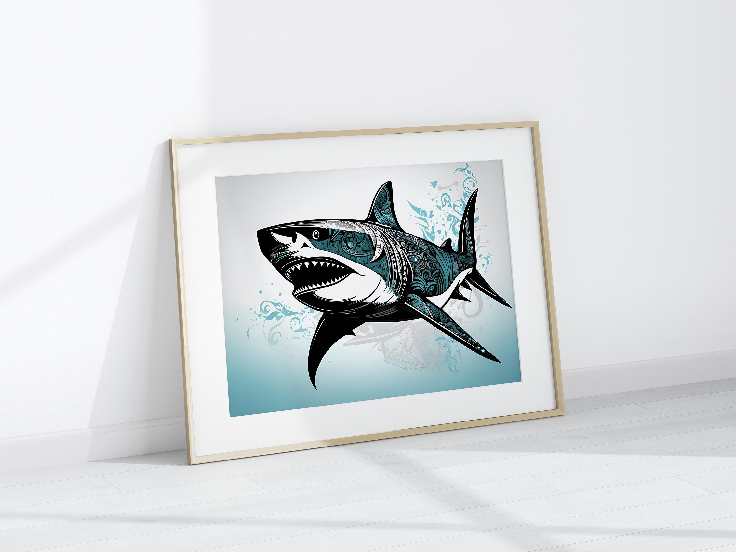 Polynesian Shark Art, Maori Shark Artwork, Samoan Shark Poster ...