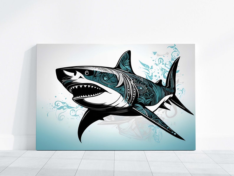Polynesian Shark Art, Maori Shark Artwork, Samoan Shark Poster ...