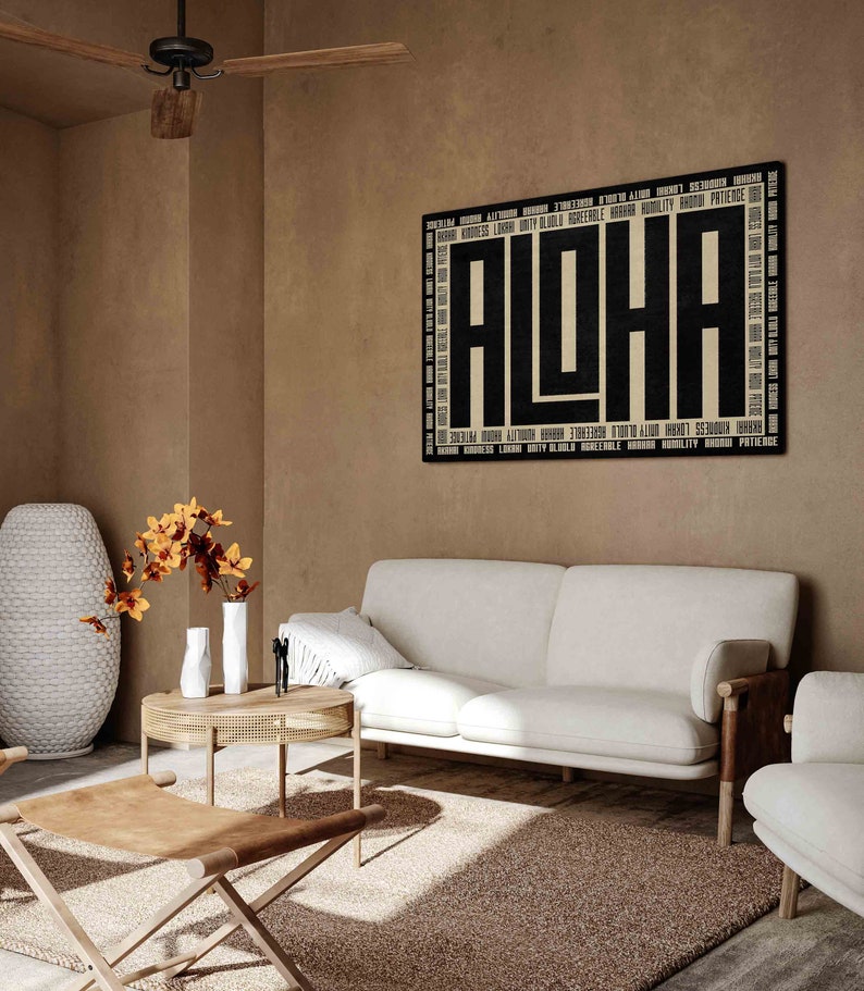 Spirit of Aloha Poster Hawaiian Typography Art Tropical Lettering Print ...