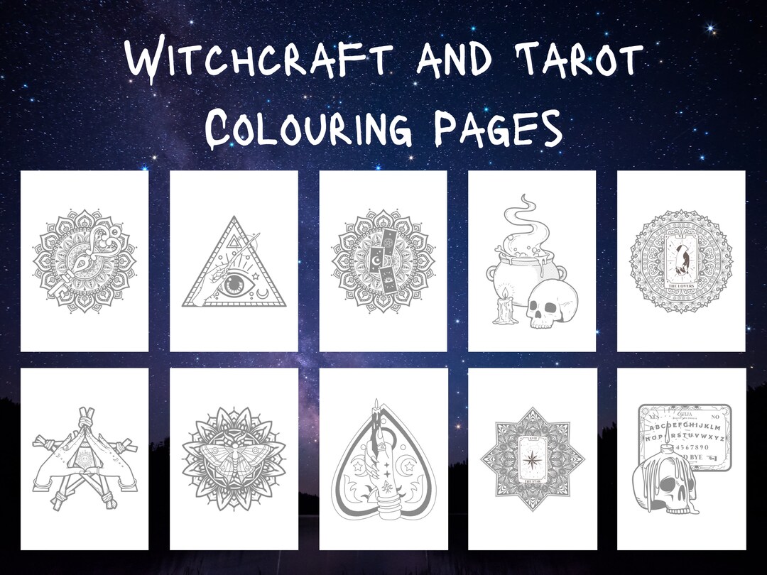 Witchcraft and Tarot Colouring Pages - Etsy