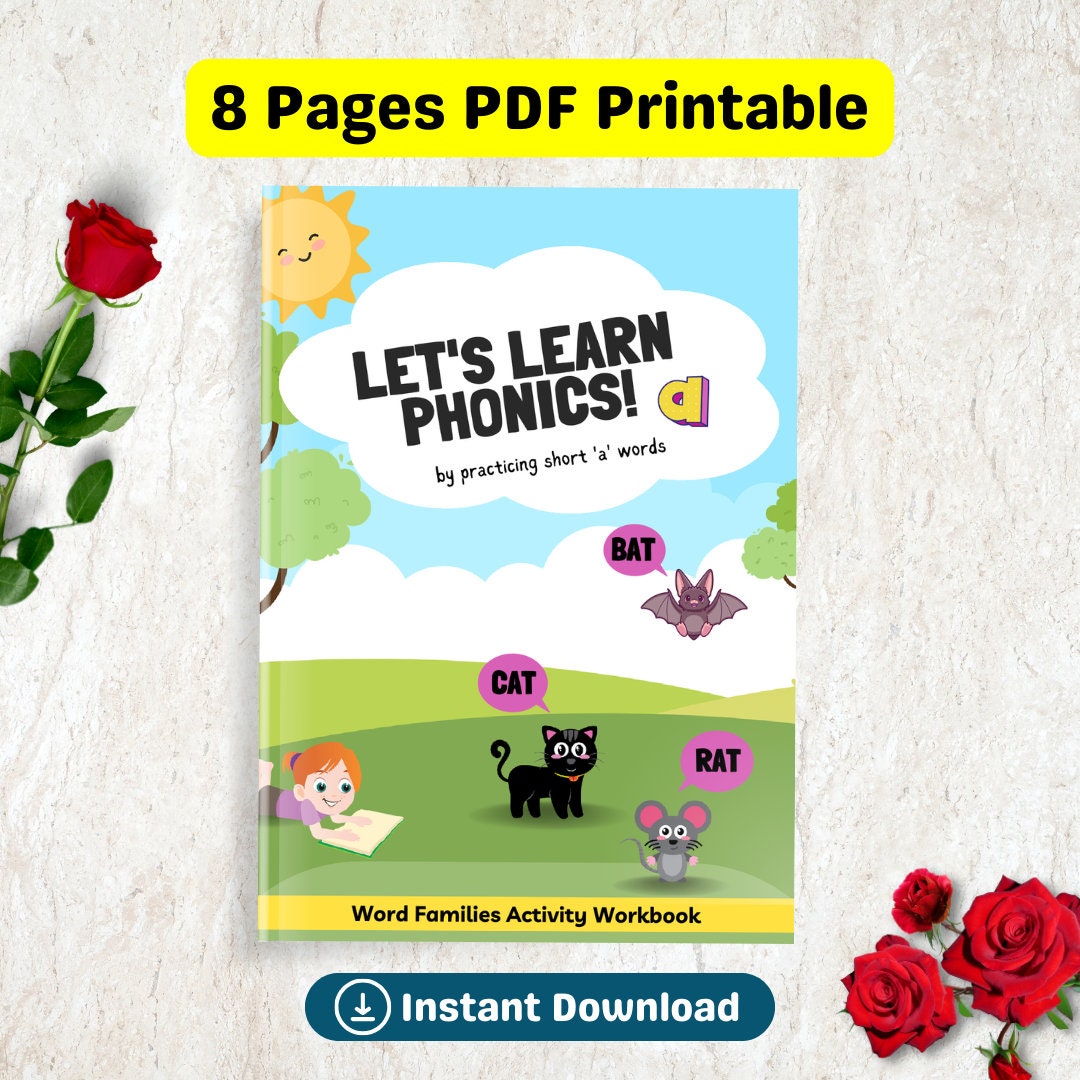 English Phonics Activity Workbook Let's Learn Phonics 8 Pages Printable ...