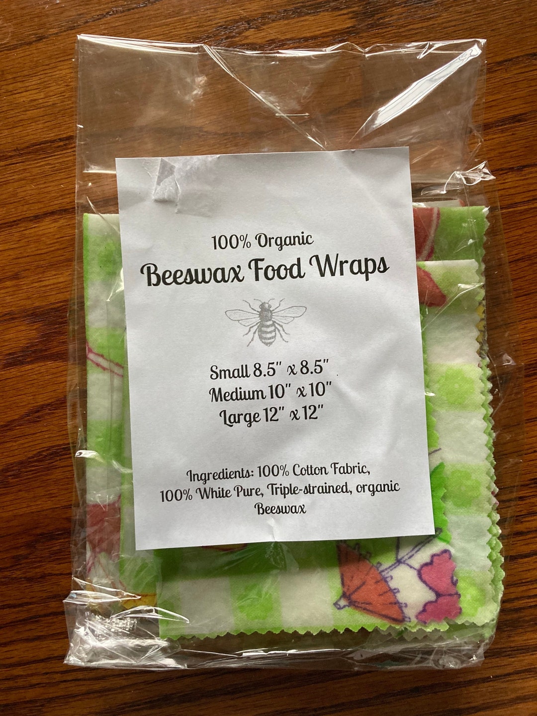 Beeswax All Natural Food Wraps, Made With 100% Pure, Organic White ...
