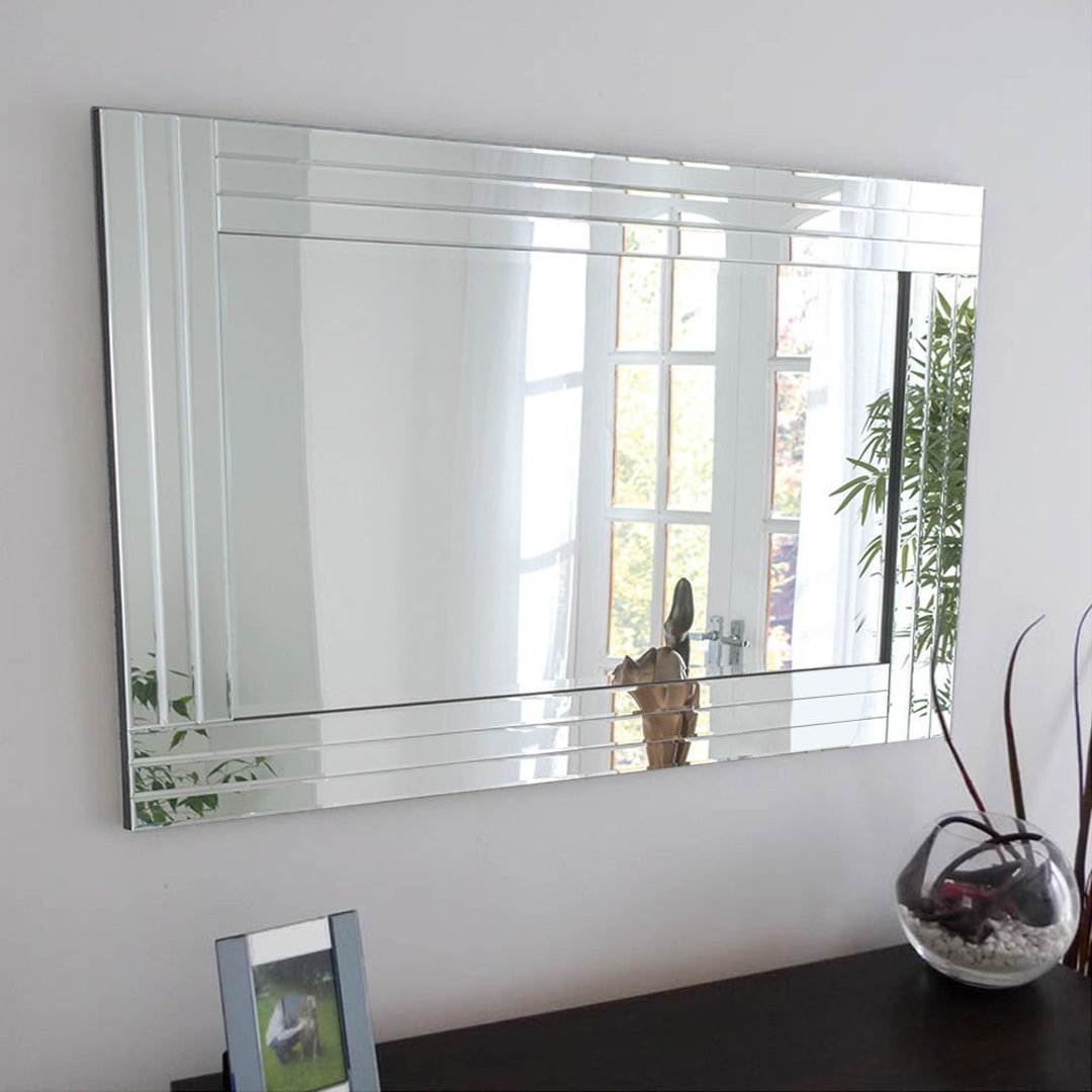 Art Deco Venetian Glass Framed Mirror 90cm X 60cm - Etsy