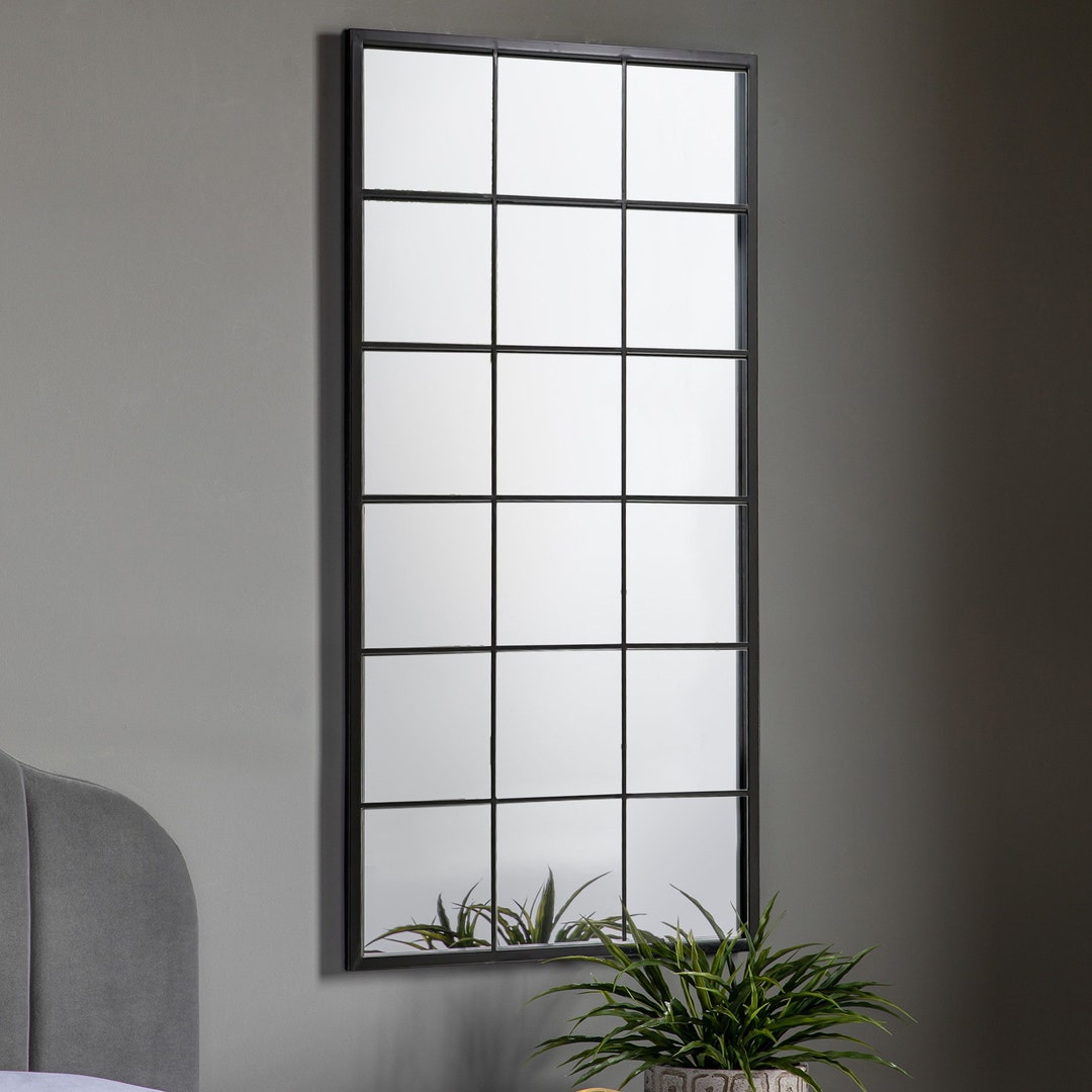 Rochford Large Metal Industrial Window Mirror 140cm X 70cm - Etsy UK