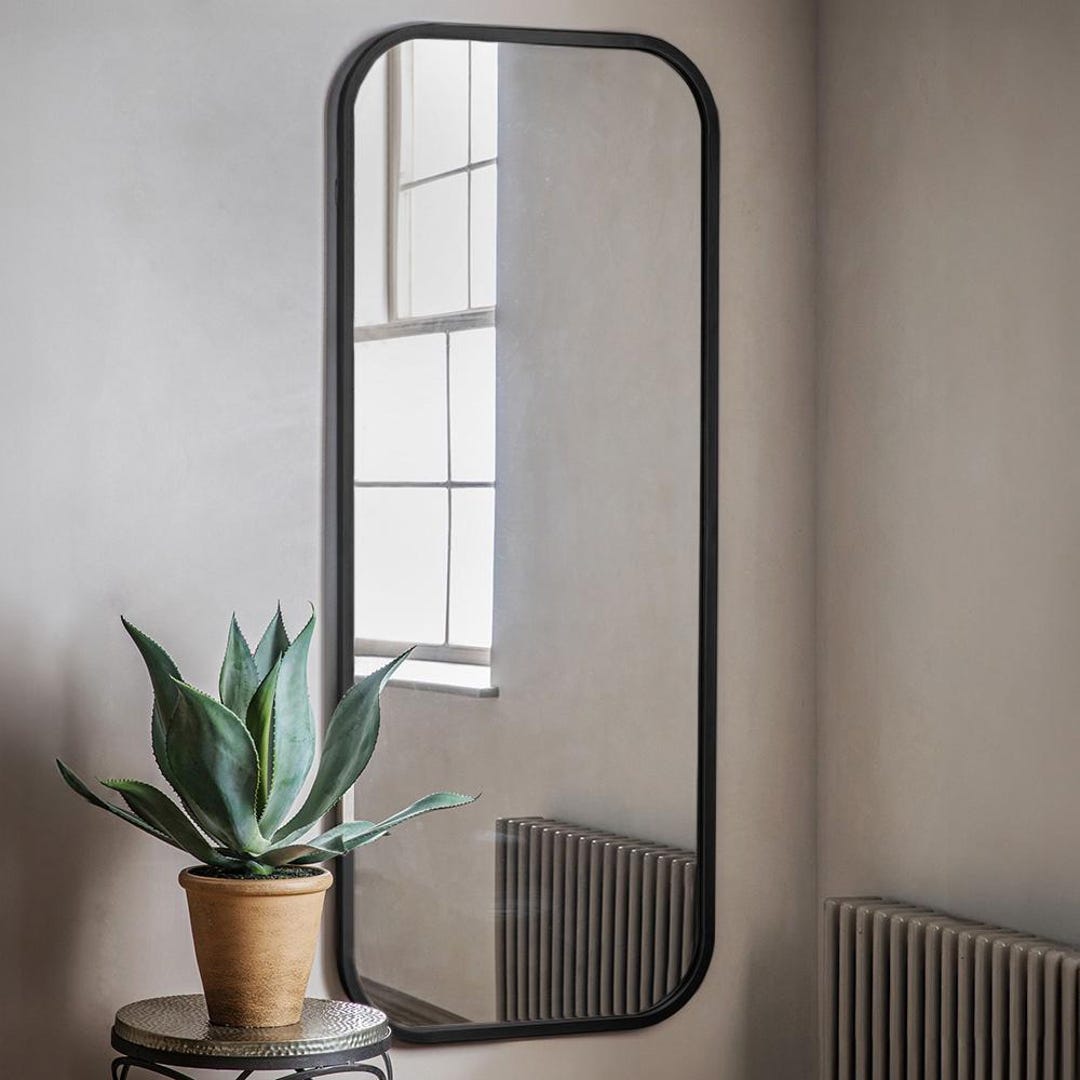 Large Curved Metal Frame Full Length Wall/leaner Mirror 156.5cm X 65 ...