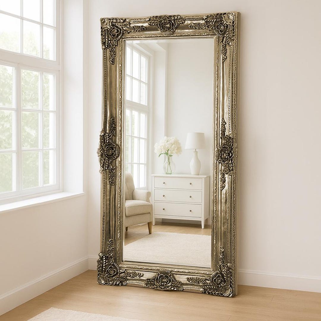 Extra Large Champagne Ornate French Frame Leaner Wall Mirror 200cm X ...