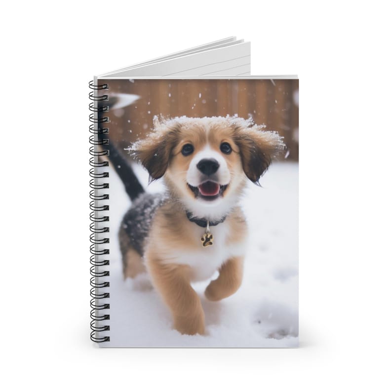 Spiral Bound Notebook With Puppy Design, Dog Lover Journal, Cute Animal ...