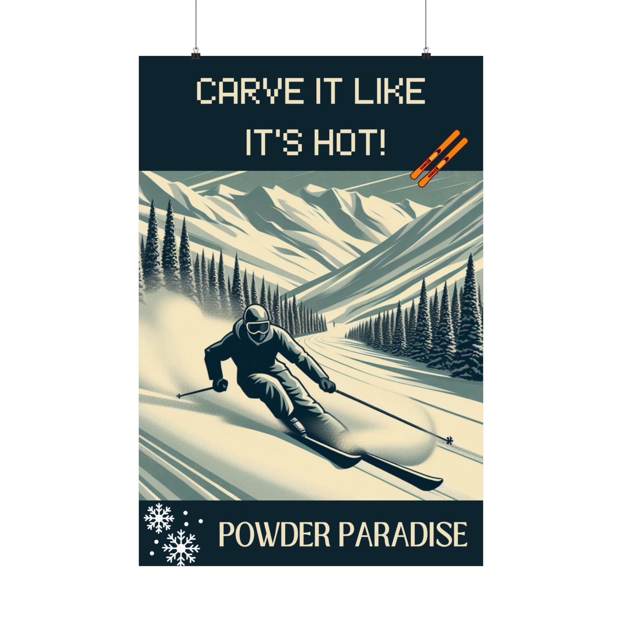 Vintage Snow Carving Matte Retro Poster - Etsy