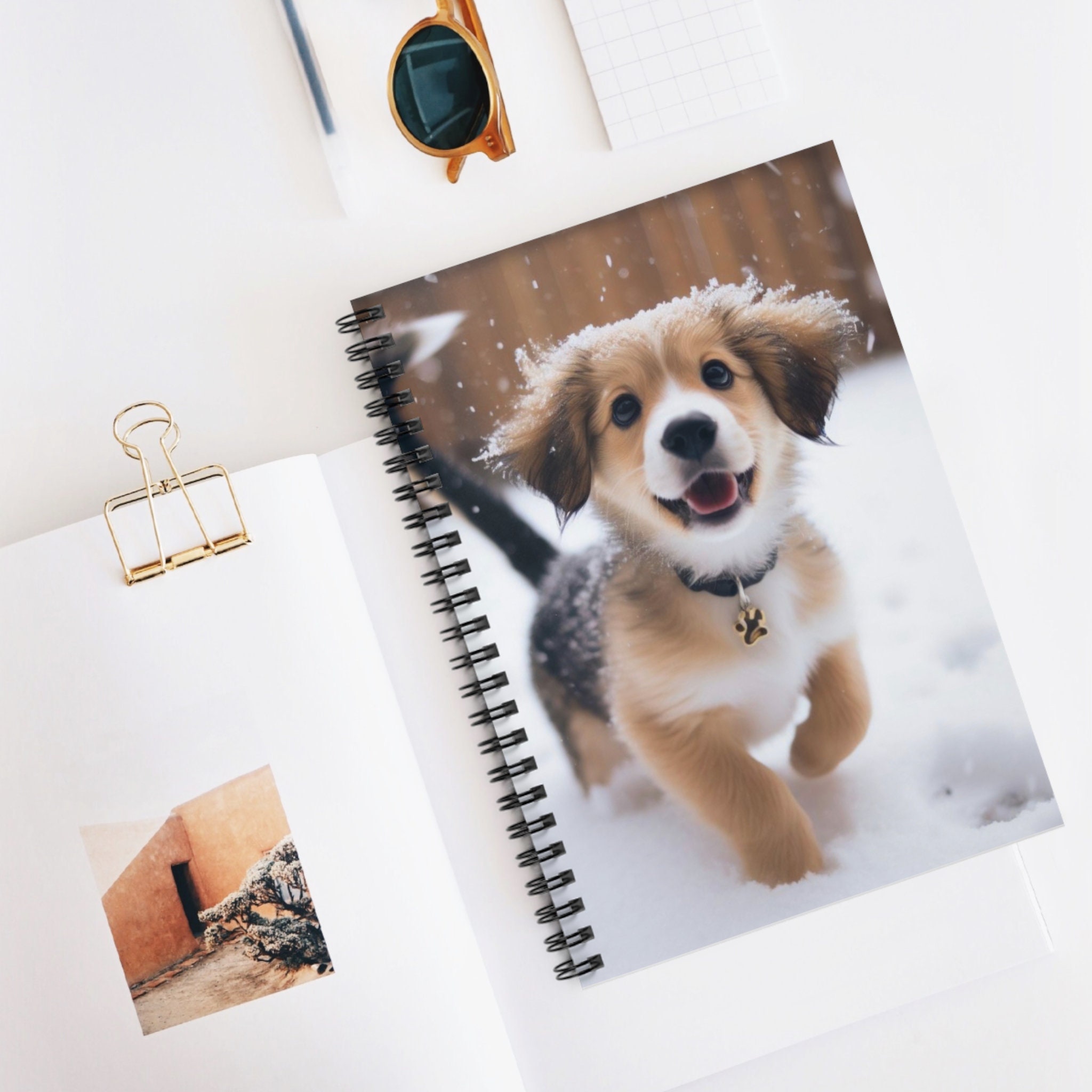 Spiral Bound Notebook With Puppy Design, Dog Lover Journal, Cute Animal ...