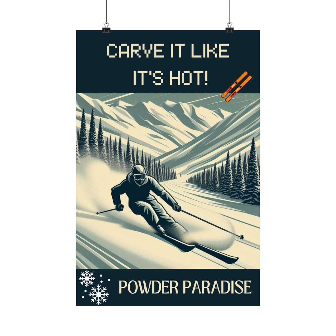 Vintage Snow Carving Matte Retro Poster - Etsy