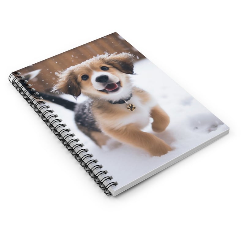 Spiral Bound Notebook With Puppy Design, Dog Lover Journal, Cute Animal ...
