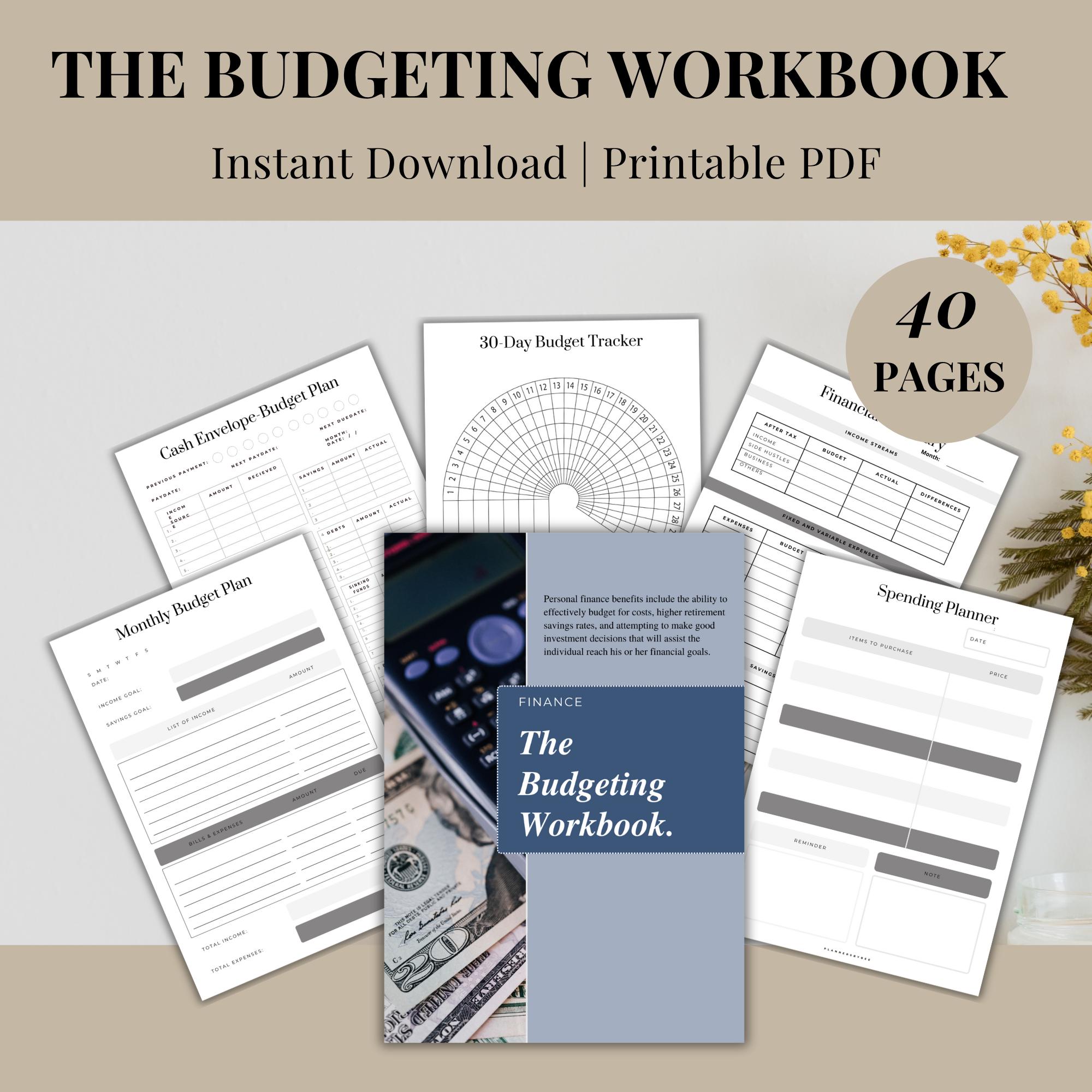 The Budgeting Workbook Printable PDF – Undated Monthly Budget, Expense ...