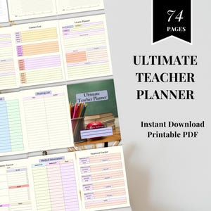Ultimate Teacher Planner Printable PDF – Undated Lesson Plans, Class ...