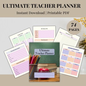 Ultimate Teacher Planner Printable PDF – Undated Lesson Plans, Class ...