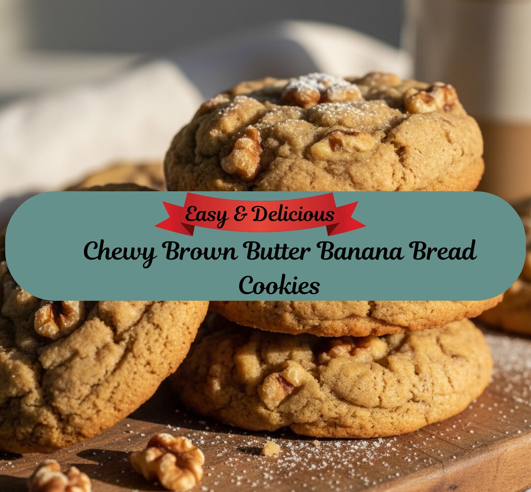 Best Recipe for Chewy Brown Butter Banana Bread Cookies, Printable ...