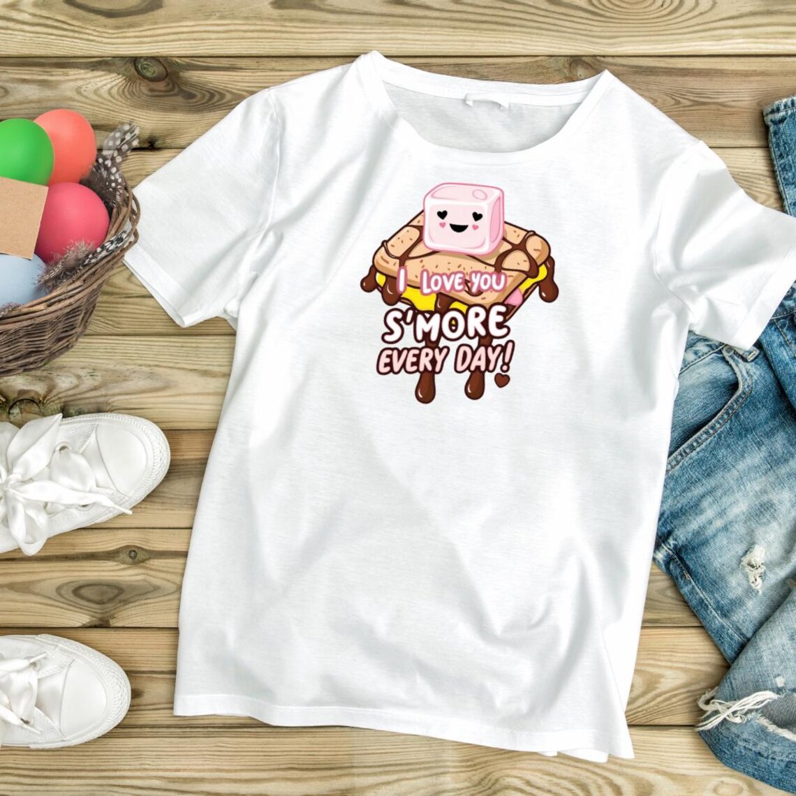 Kawaii S’more PNG, Cute Valentine’s Clipart, I Love You S’MORE Every ...