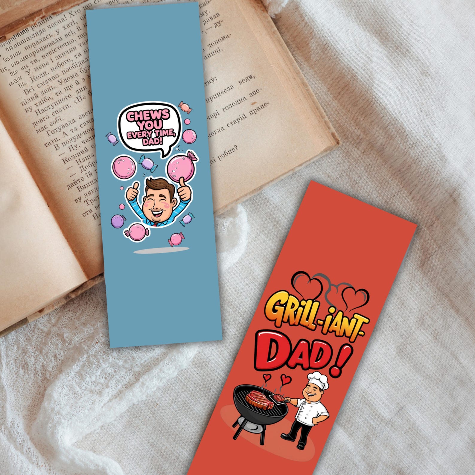 Dad Bookmarks Bundle, Printable Father’s Day Gift, PNG + PDF, Funny ...