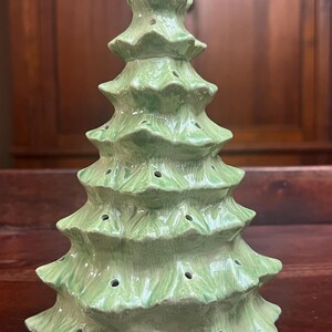 Ceramic Tree / Classic Retro Christmas Tree 8”tall; Super Bright Wood ...