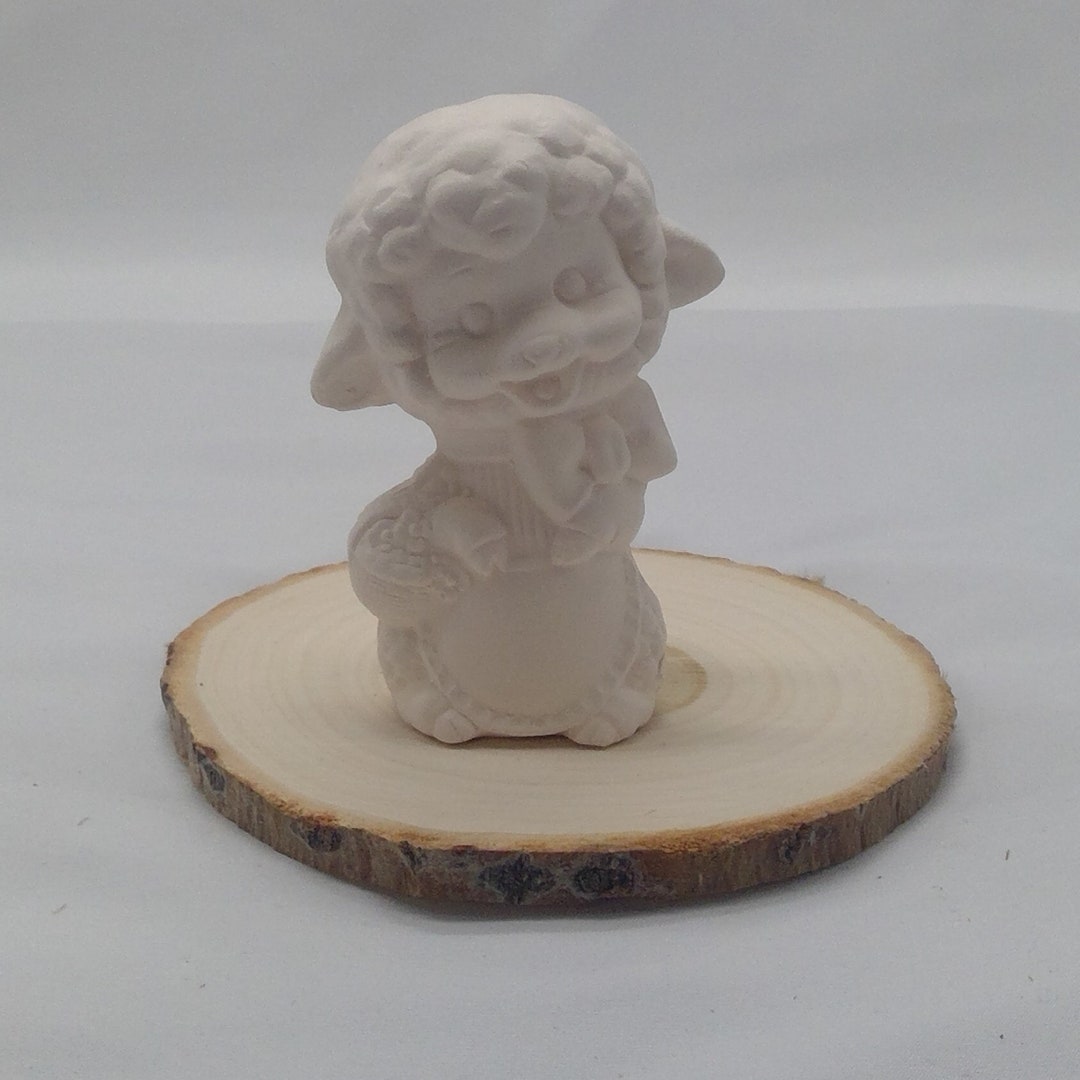 Ceramic Lamb With Apron: Ready to Paint Bisque, Vintage Mold - Etsy