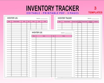 Editable Inventory Log, Inventory Tracker, Product Inventory, Inventory ...