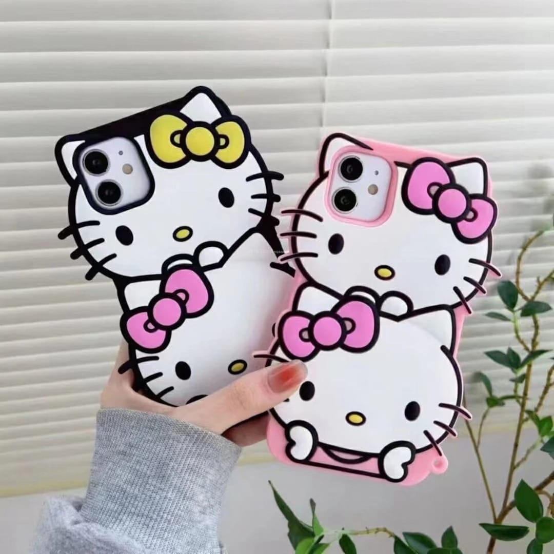 3D Cute Cartoon Anime Role Hello Kitty Phone Cases for iPhone 14 13 12 ...