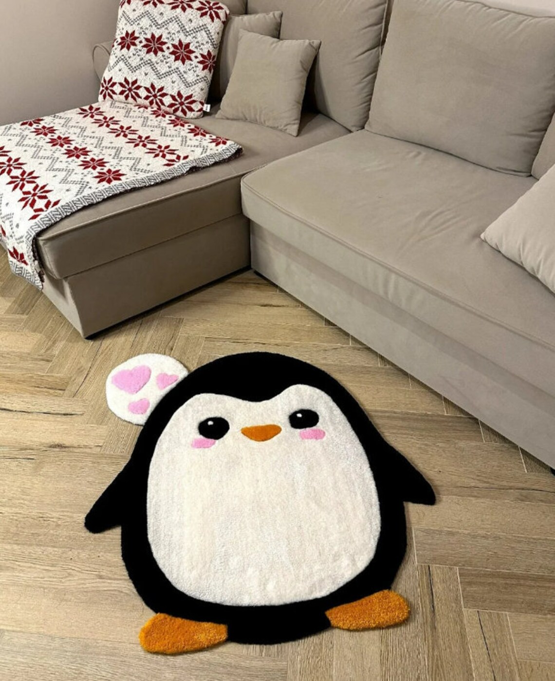 Penguin Tufted Rug - Tuft Custom Rug - Handmade Rug - Etsy