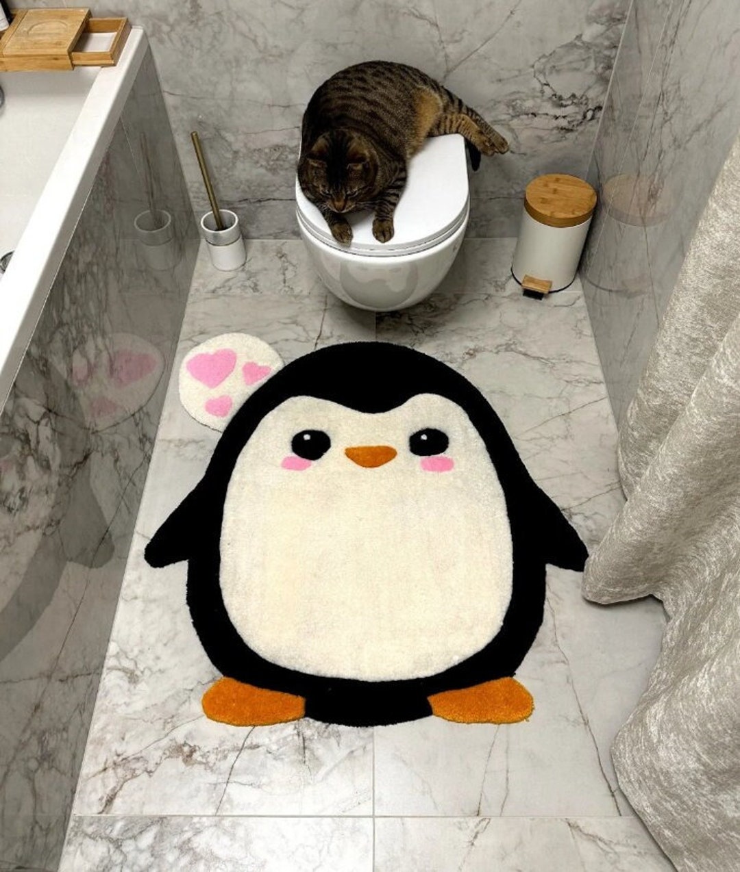 Penguin Tufted Rug - Tuft Custom Rug - Handmade Rug - Etsy