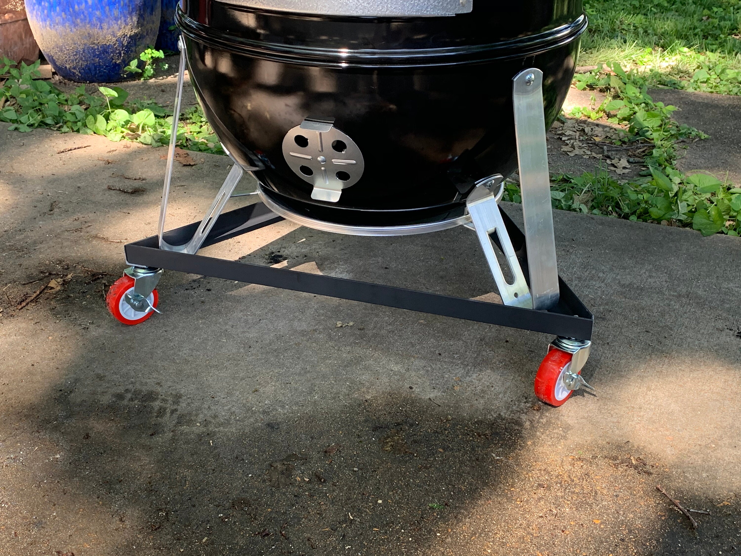 Rolling Cart for Weber Smokey Mountain Cooker With Swivel and Locking ...