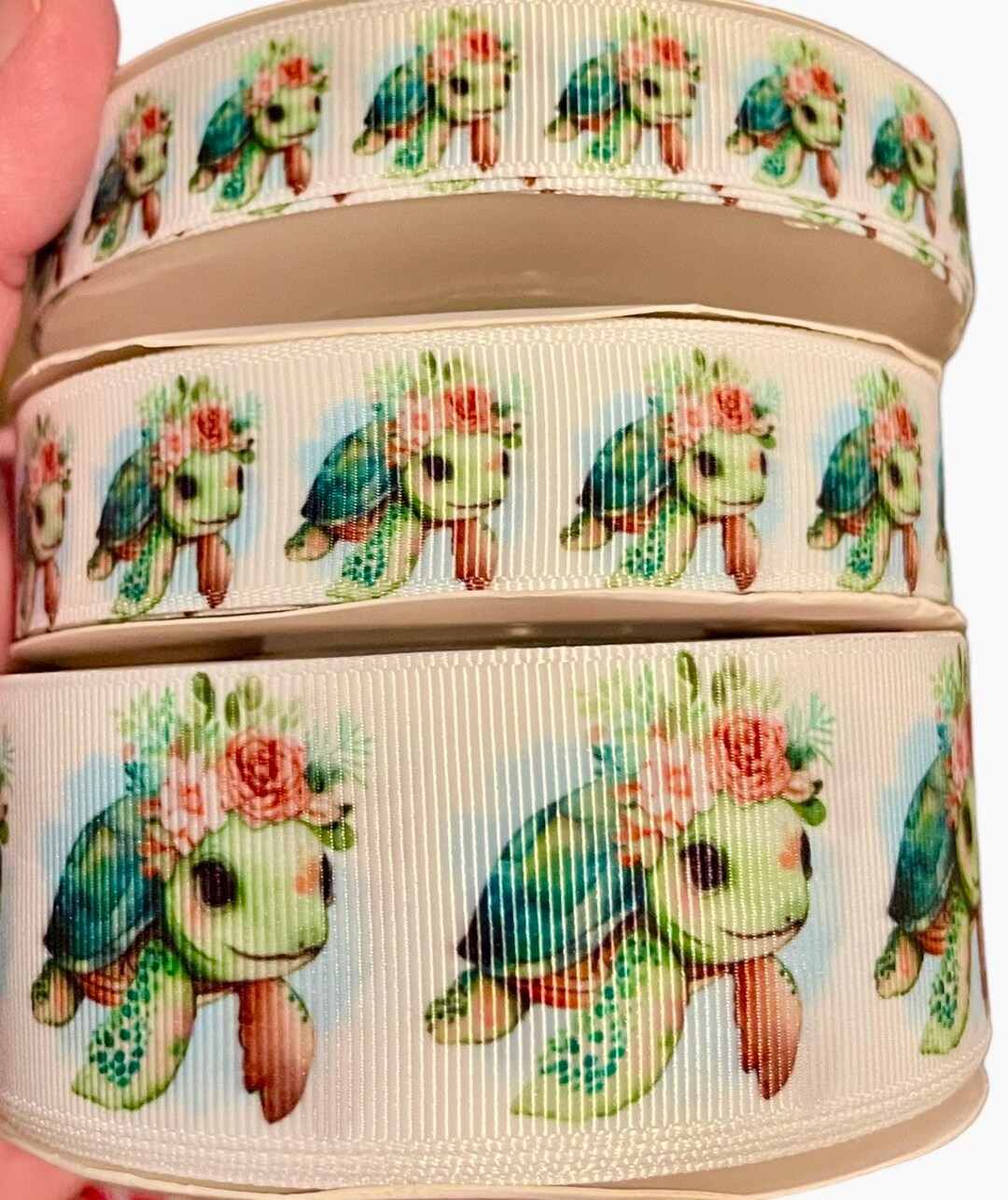 USDR Designer Ribbon - Sea Turtles, 5/8" 7/8" 1.5", High Quality ...