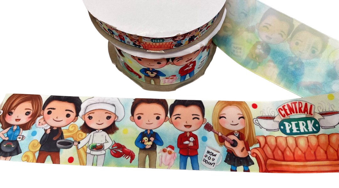 Designer Ribbon, USDR, 90's Friend Ribbon, 7/8" 1.5", High Quality ...