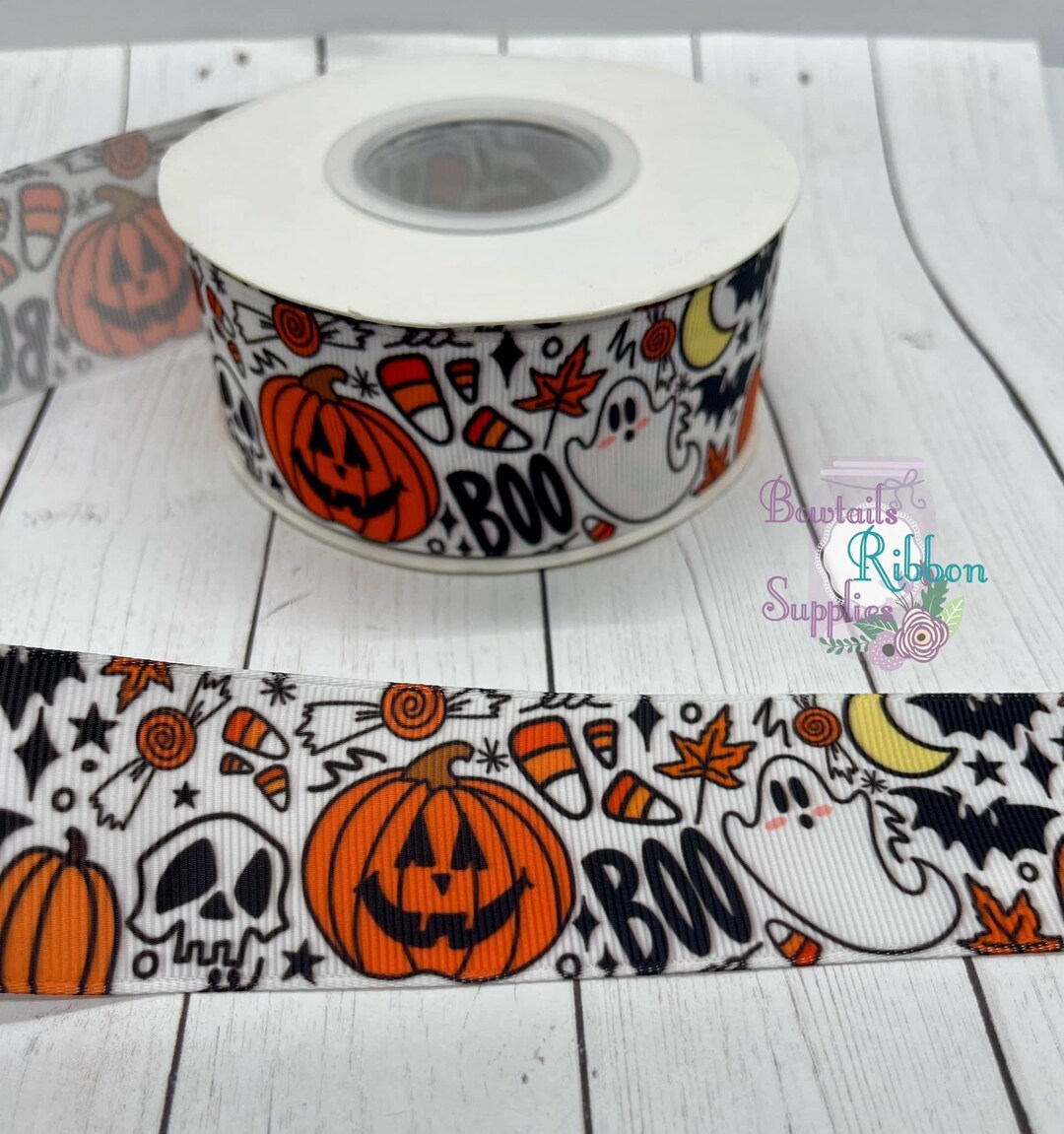 Boo, Halloween Ribbon, 1.5", High Quality Designer Ribbon - Etsy