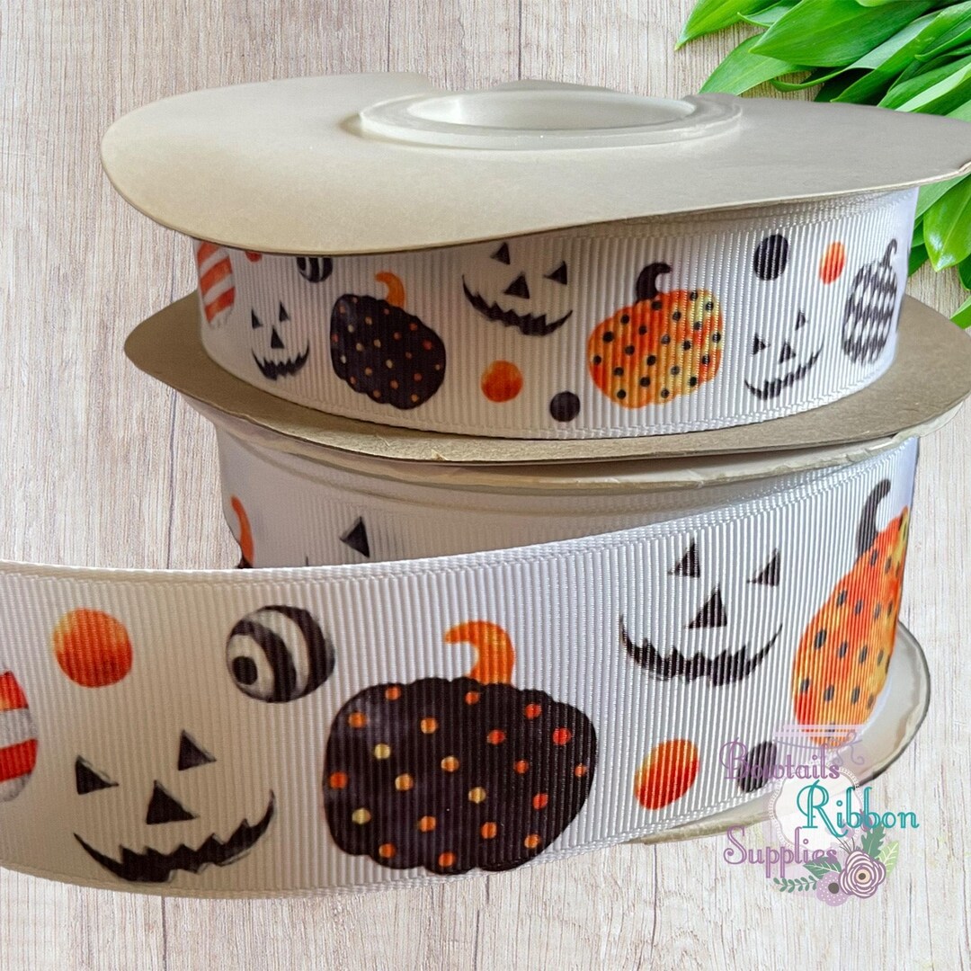USDR Designer Ribbon, Pumpkins ,halloween Ribbon Size 7/8", 1.5" - Etsy