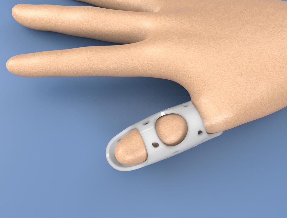 3D Finger Splint STL - Textured Brace Design for DIY Projects ...