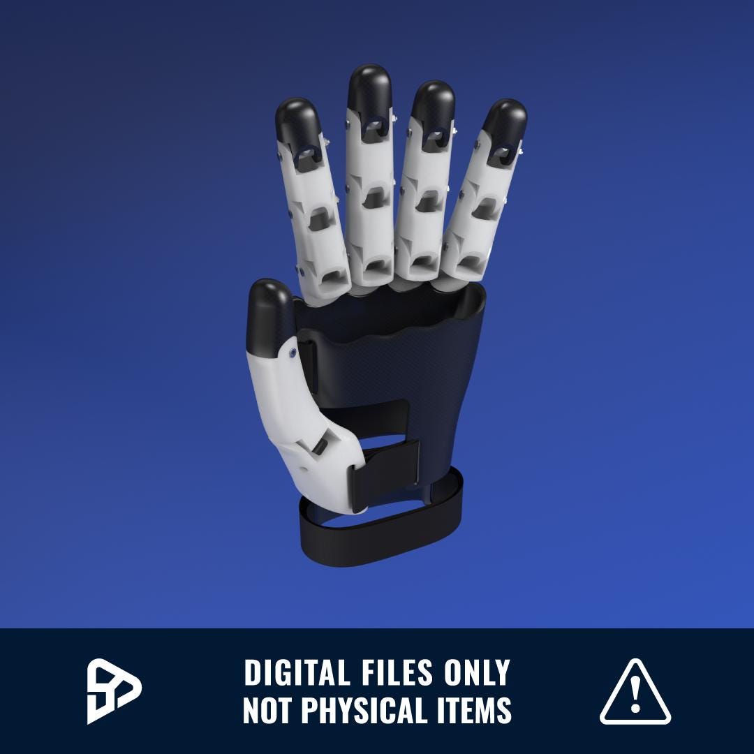 3D Print Prosthetic Hand STL File: Flexible Thumb Design (digital File ...