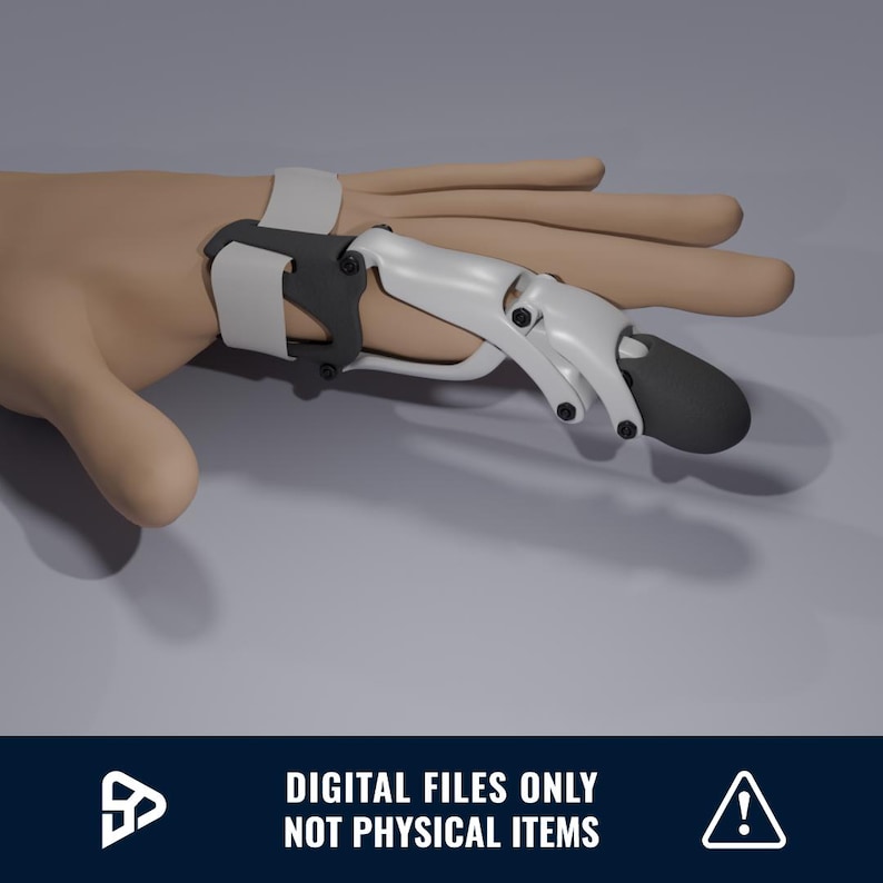 3D Printed Mechanical Finger Prosthesis STL File: Partial Amputation ...