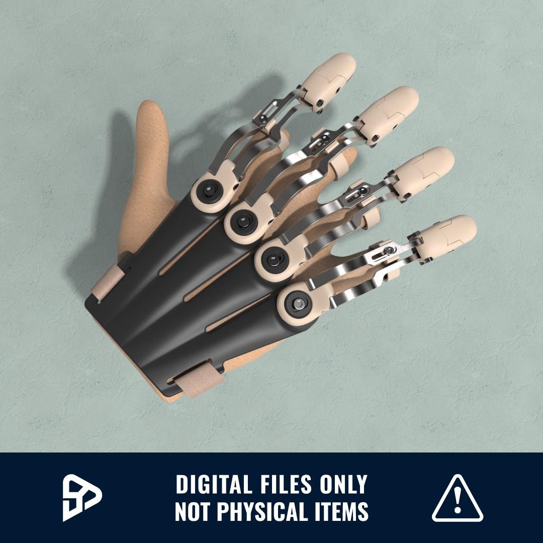 Mechanical Prosthetic Hand STL File for 3D Printing, DIY Finger Prosthesis for Partial Hand ...