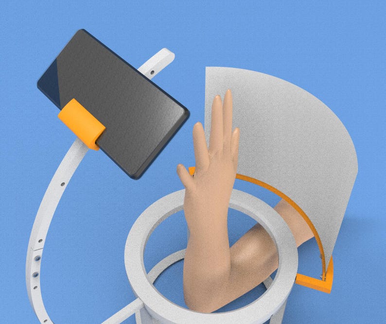 3D Scanning Hand Support STL - Rotating Dome for 360 Hand Scans ...