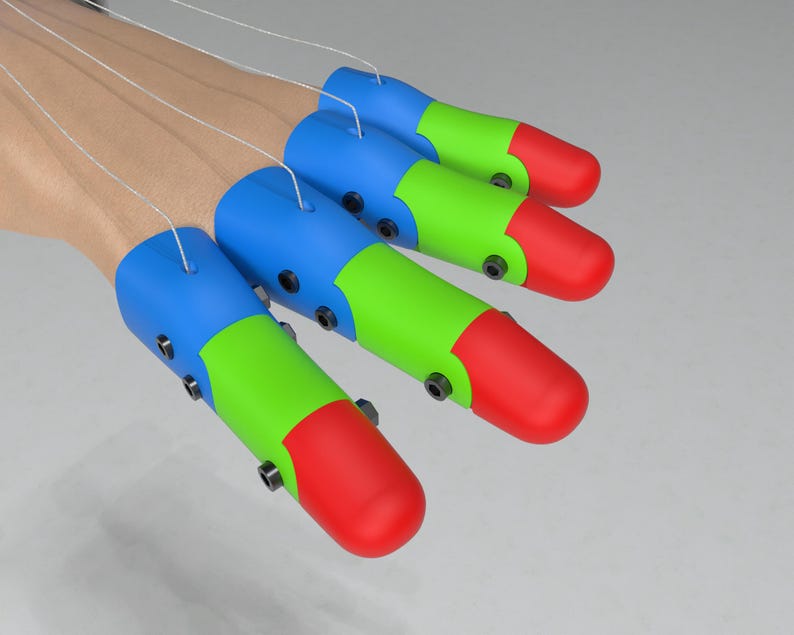 Children’s Adjustable Mechanical Finger Prosthesis STL - 3D Print File ...