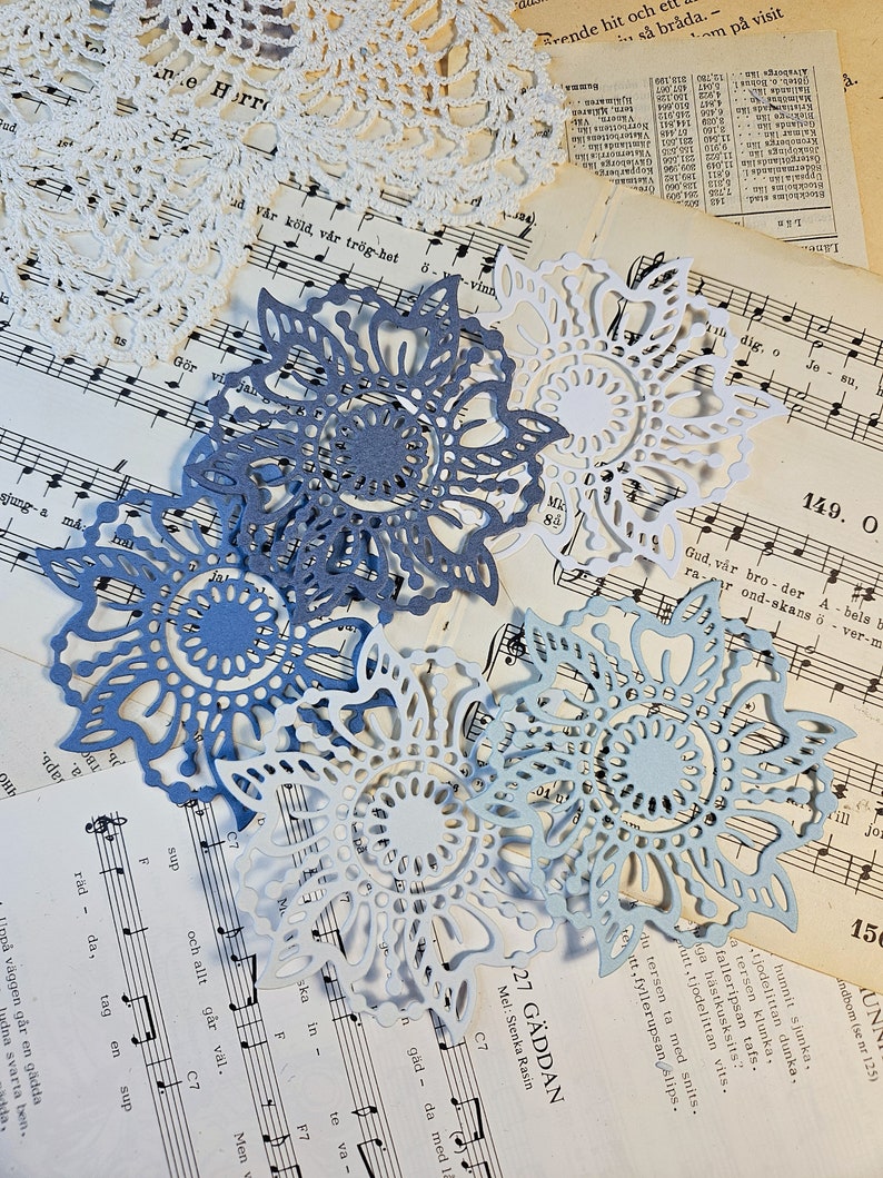 Set of 5 Mandala Lace Paper Doilies Die Cuts 160/180/216g Scrapbooking ...