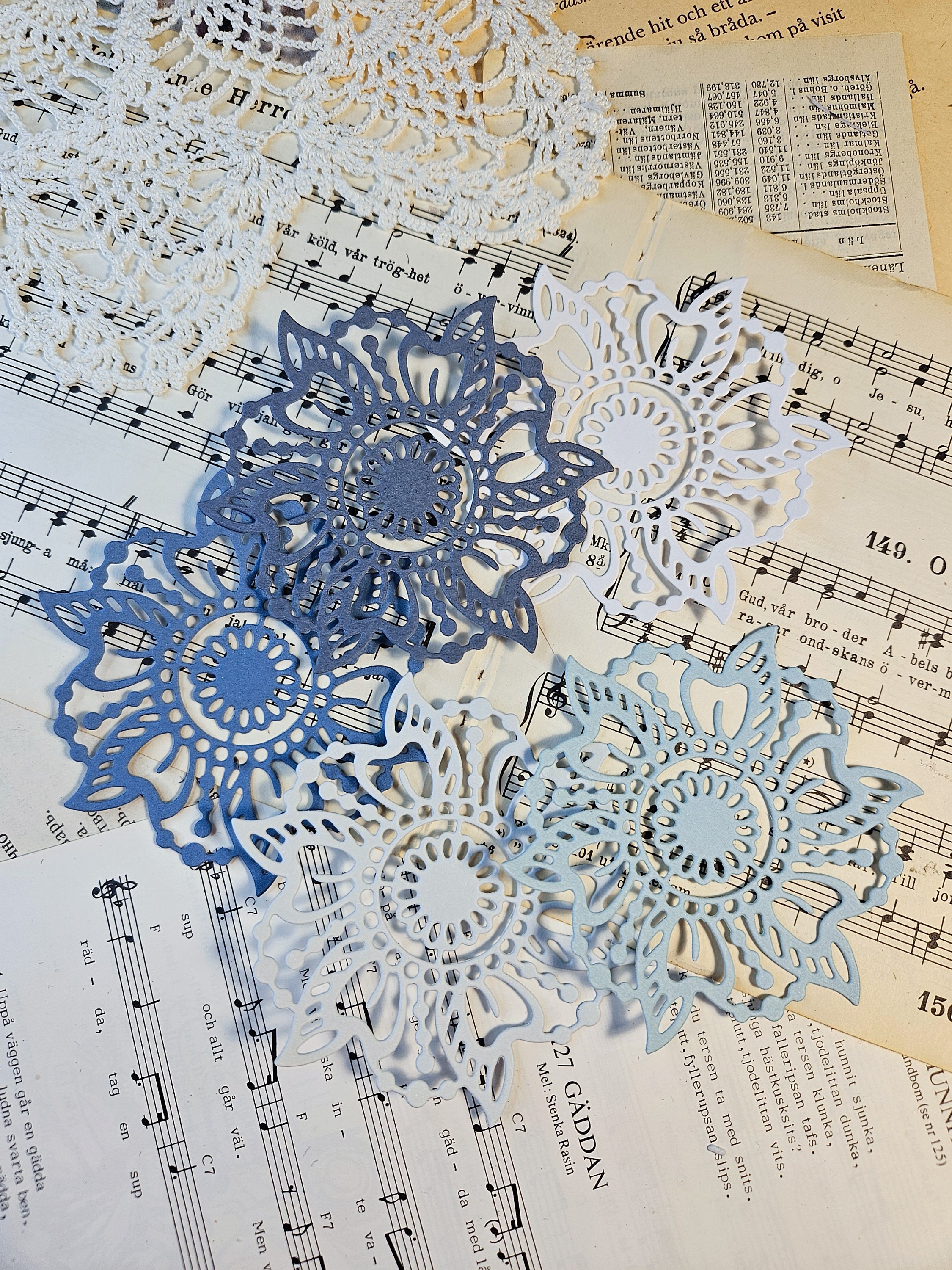 Set of 5 Mandala Lace Paper Doilies Die Cuts 160/180/216g Scrapbooking ...