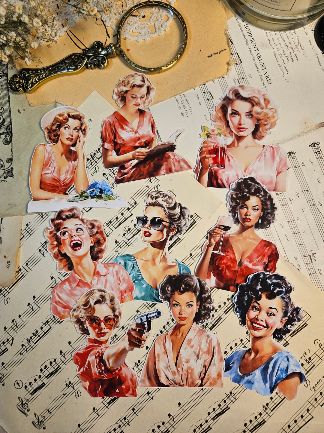 Vintage Serie: Retro Desperate Housewives Set of 9 Stickers ...