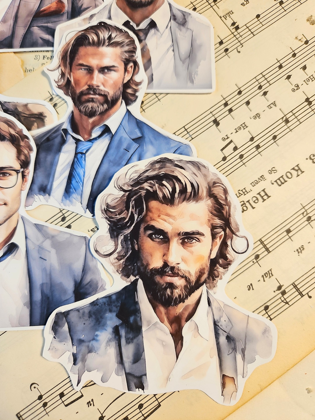 MAN SERIE: PORTRAITS Buisness Men Stickers Set of 9 Pcs ...