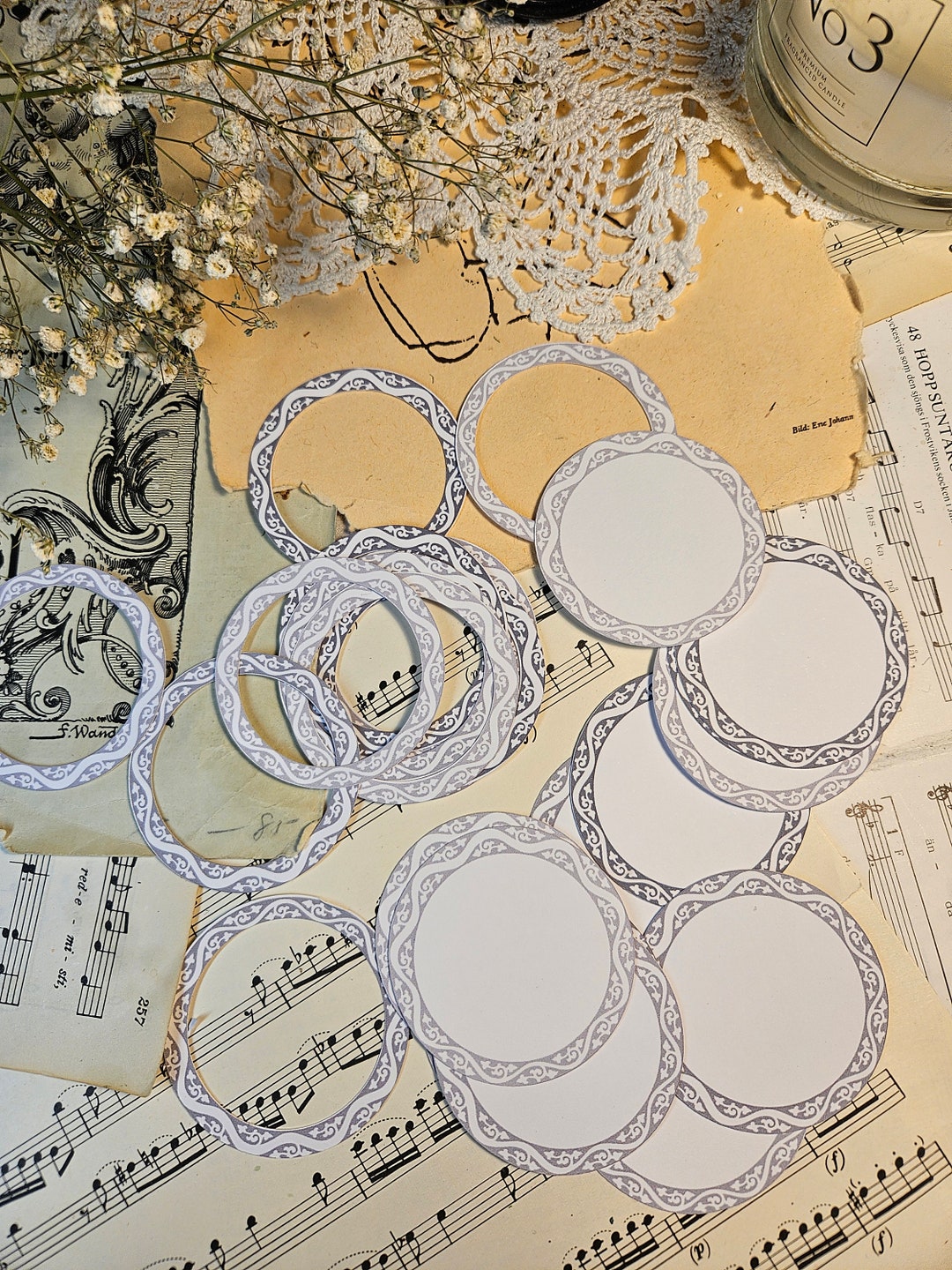 Circle Frames/memo Cut Outs Set of 24 Pcs | • Scrapbooking • Card ...