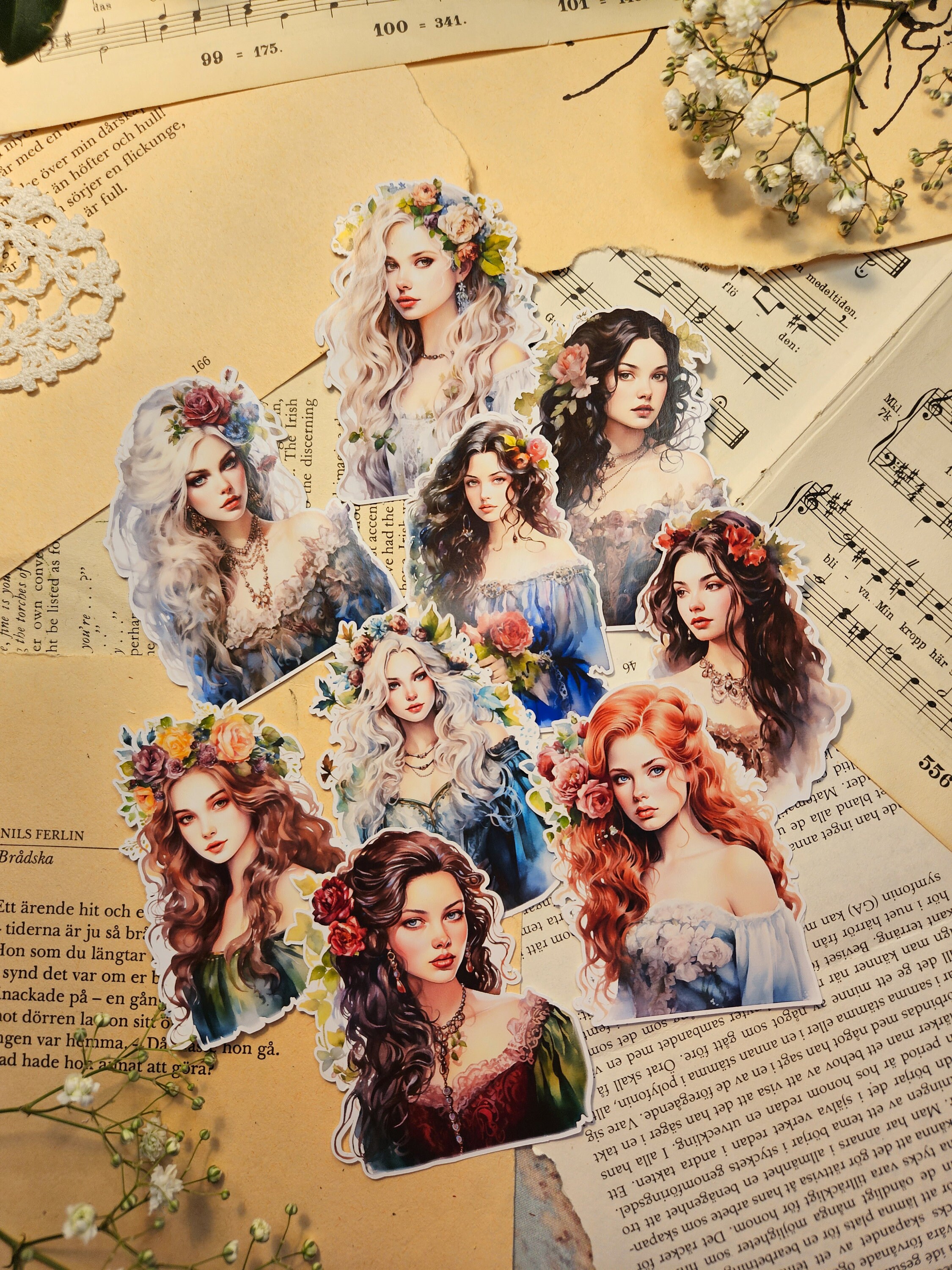Renaissance Girls Stickers Scrapbooking Card Making Art Journaling ...