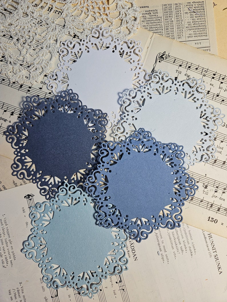 Set of 5 Mandala Lace Paper Doilies Die Cuts 160/180/216g Scrapbooking ...