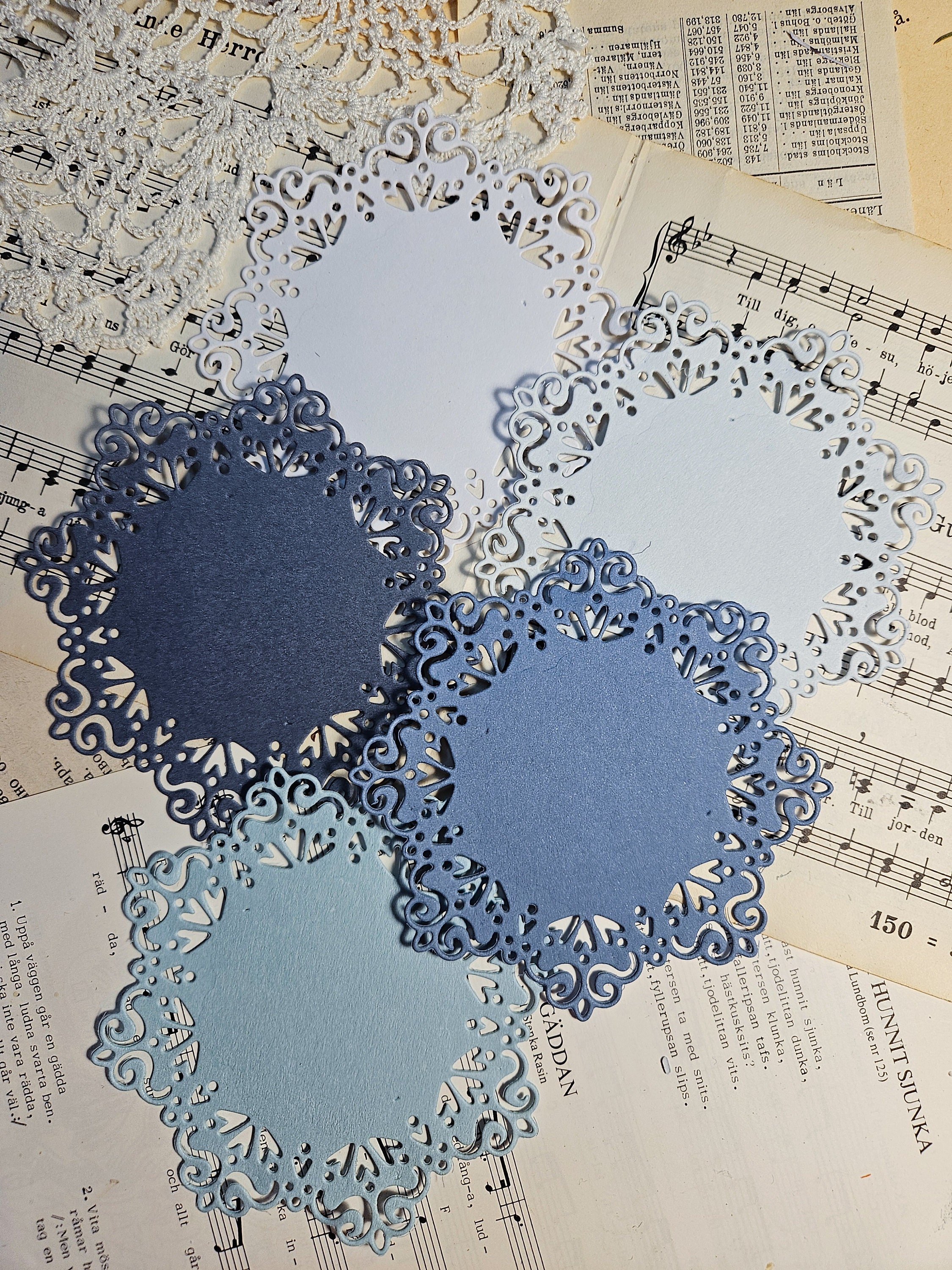 Set of 5 Mandala Lace Paper Doilies Die Cuts 160/180/216g Scrapbooking ...