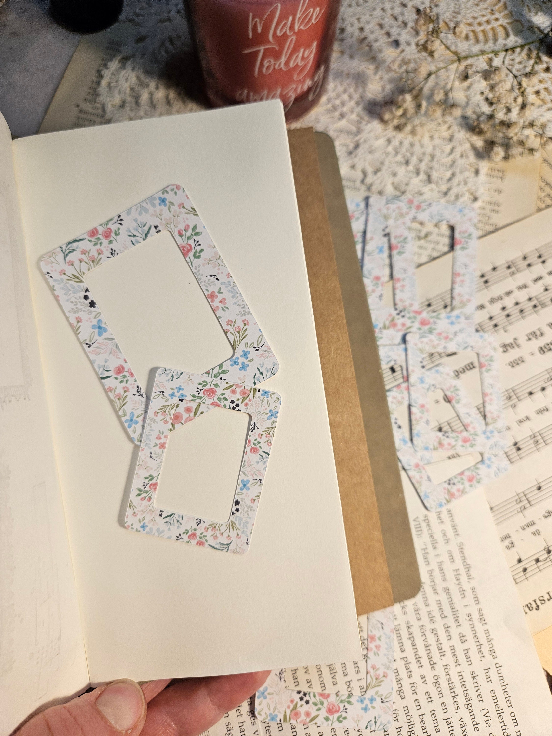 Spring Floral Photo Frames Cut Outs Set of 14 Pcs Scrapbooking Card ...